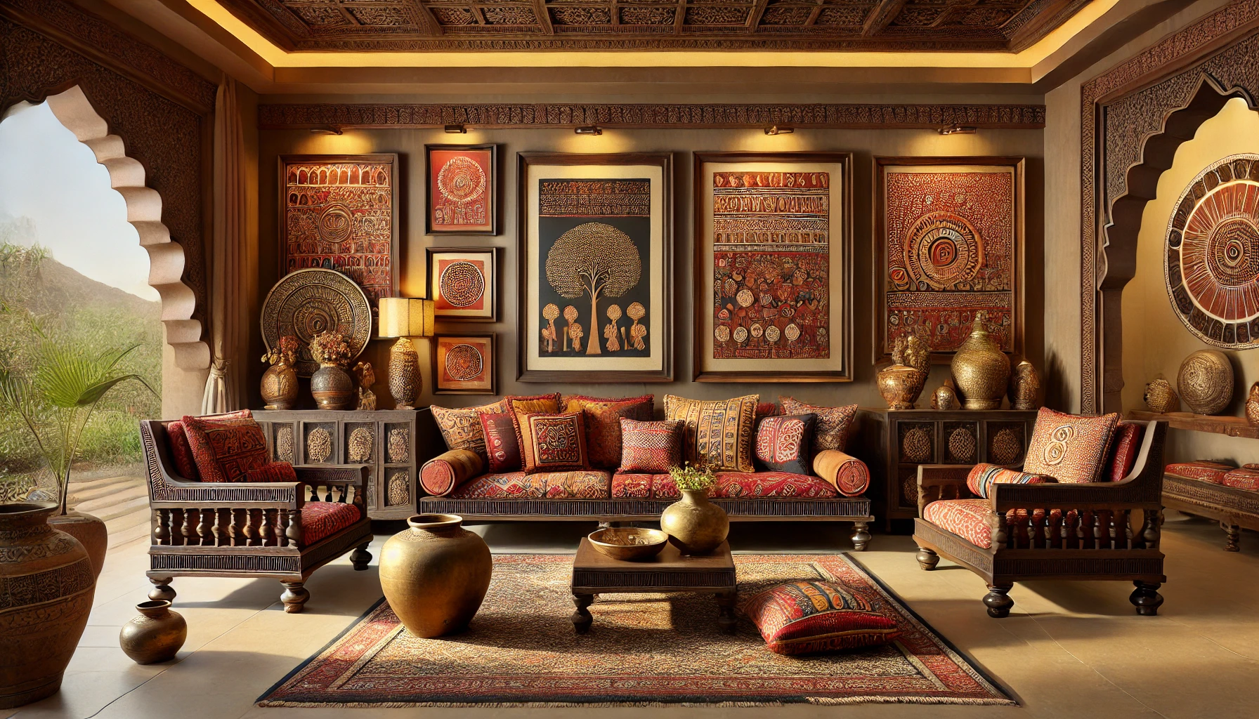 Drawing Room Interior Design Ideas in Ethnic Style - Home Makers ...