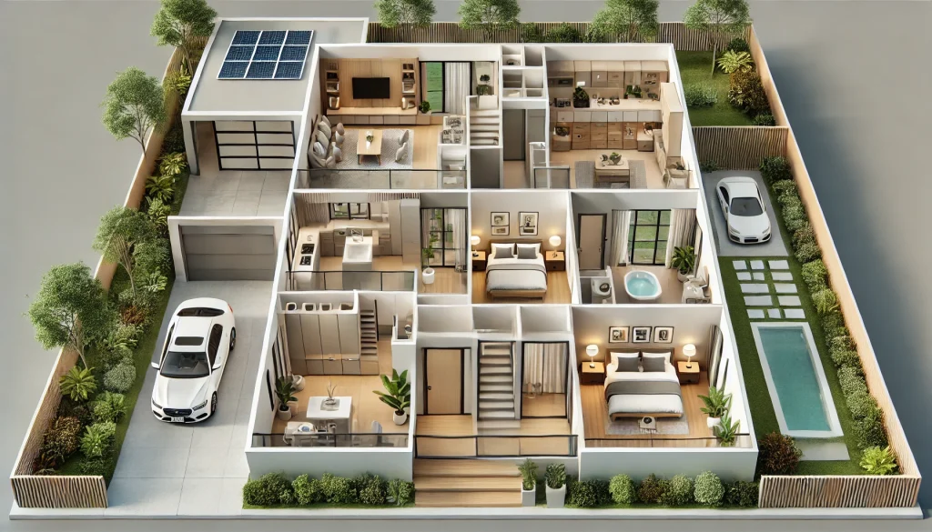 Luxury 3-Bedroom House Plan: Modern Space-Efficient for 2025