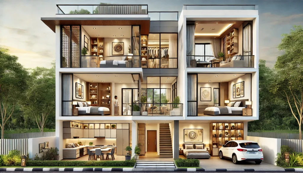 4BHK luxury bedroom design:Space-Efficient Layouts for 2025